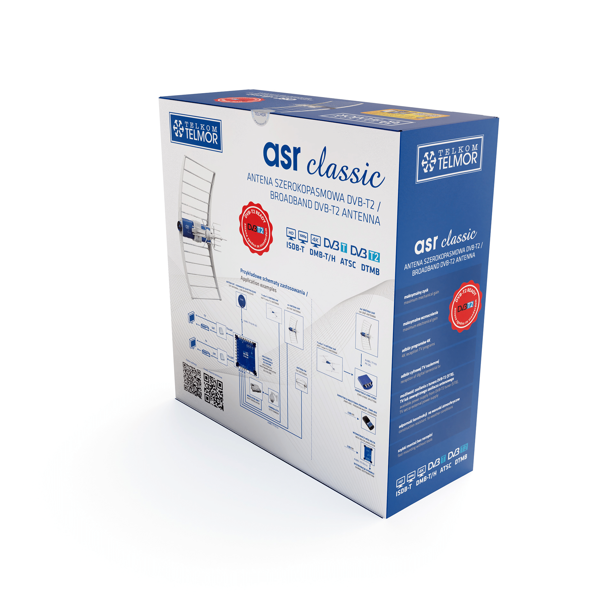 Antena TV DVB-T/T2 ASR Classic P20 2023 z zasilaczem ZZA-7 Telkom ...
