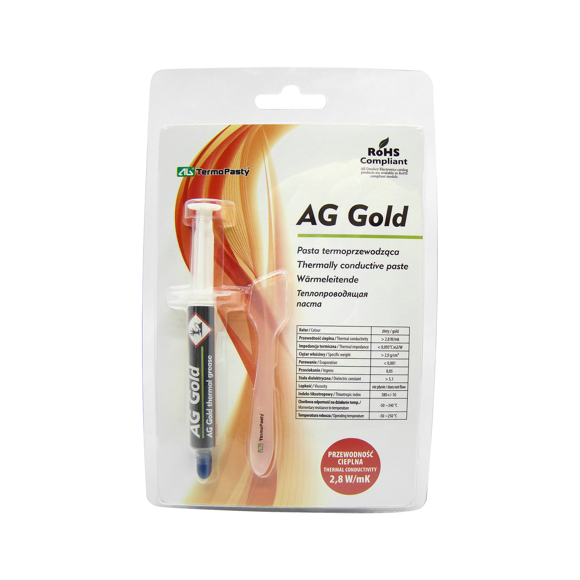 Pasta termoprzewodząca Gold 3g AG AGT-106 - Lechpol B2B