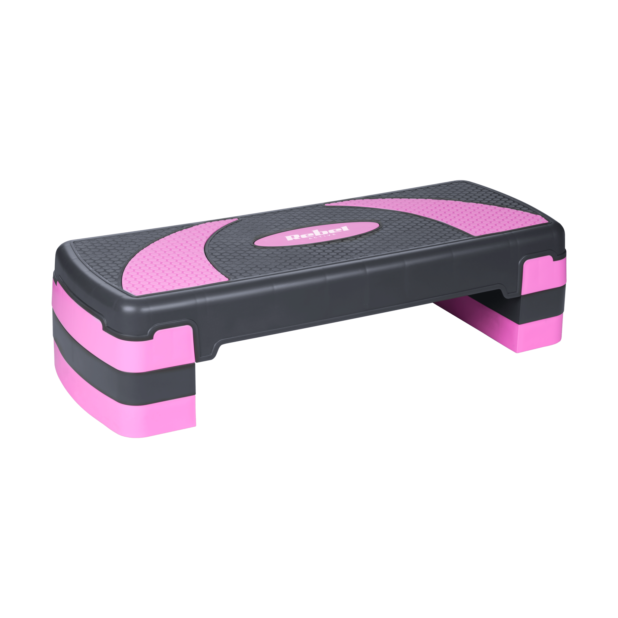 Step do aerobiku i ćwiczeń fitness, 3 stopnie, szaro-fioletowy, REBEL ...