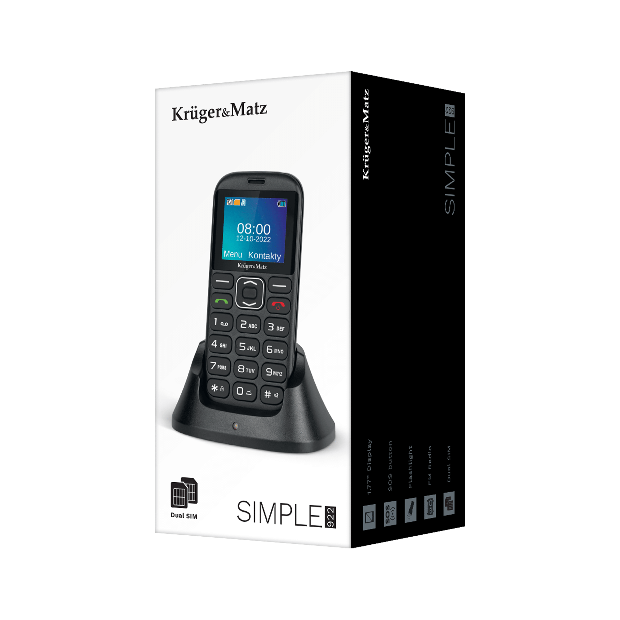 Telefon GSM dla seniora Kruger&Matz Simple 922 4G - Lechpol B2B