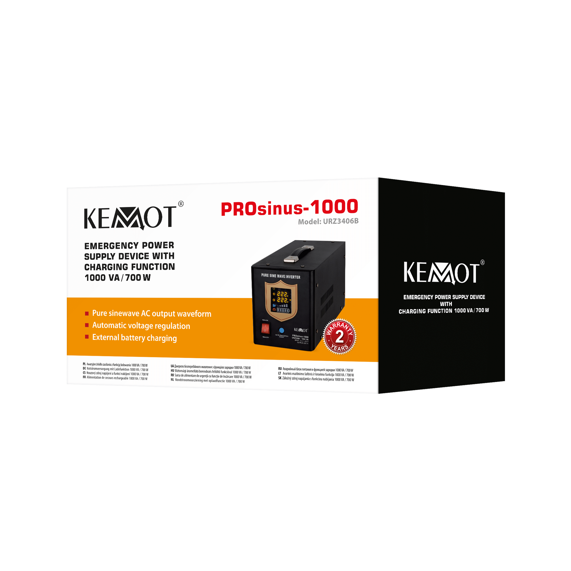 Zasilacz awaryjny KEMOT PROsinus-1000 przetwornica z czystym ...